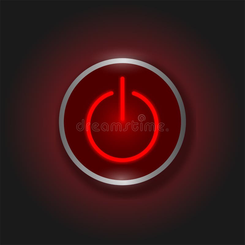 Red Button for Turning Off Something Stock Illustration - Illustration ...