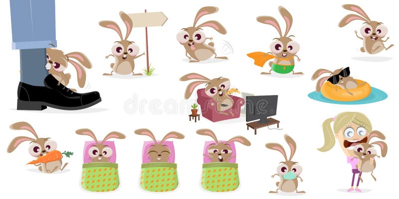 Crazy rabbit stock vector. Illustration of smile, humor - 16330083