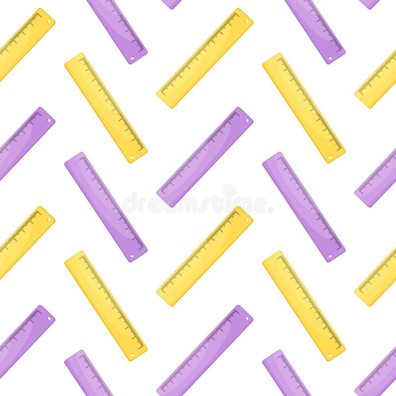 Two Colored Rulers and Yellow Scissors Stock Illustration ...