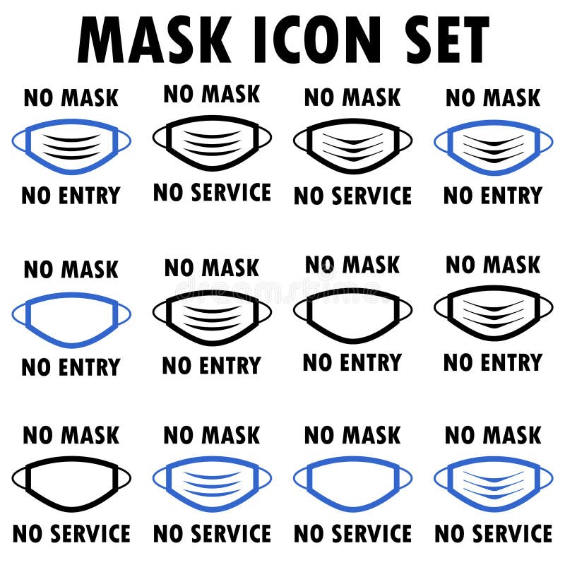 Mask icon set design stock vector. Illustration of outbreak - 215686258