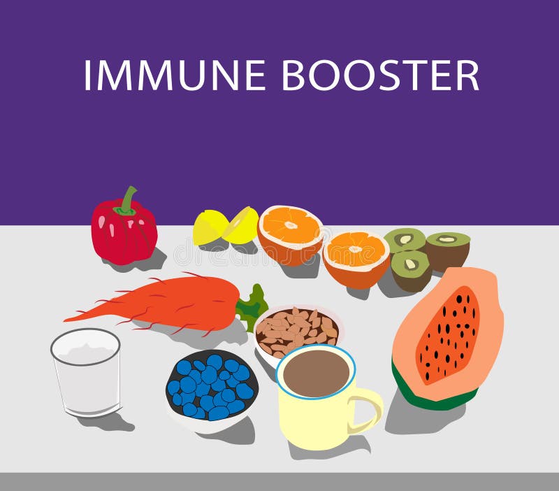 Vegan High Immune Boosting Health Food with Fruit, Vegetables Stock ...