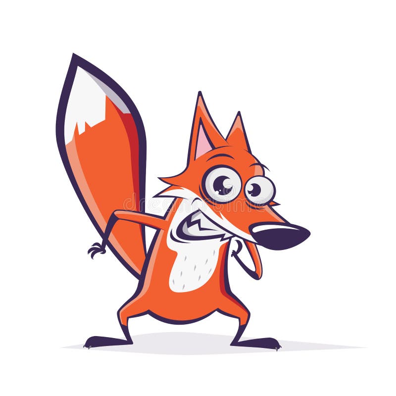 Funny Cartoon Illustration of a Naughty Fox Stock Vector - Illustration ...