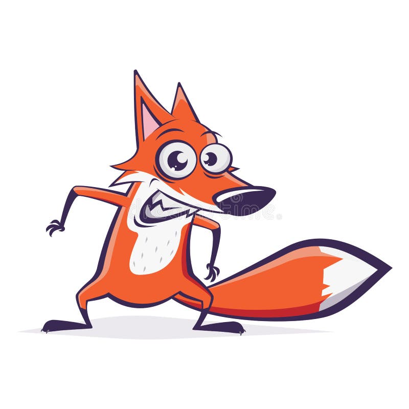 Funny Cartoon Illustration of a Naughty Fox Stock Vector - Illustration ...