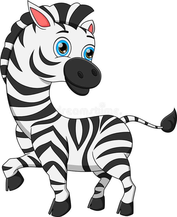 Cute zebra cartoon stock vector. Illustration of hoof - 47136019