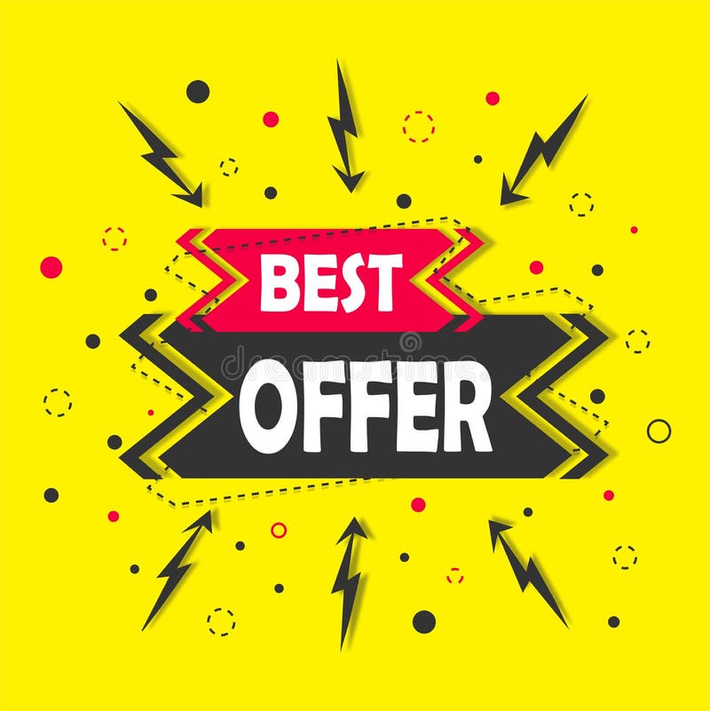 Best Offer Label, Modern Web Banner with Arrow, Vector Illustration ...