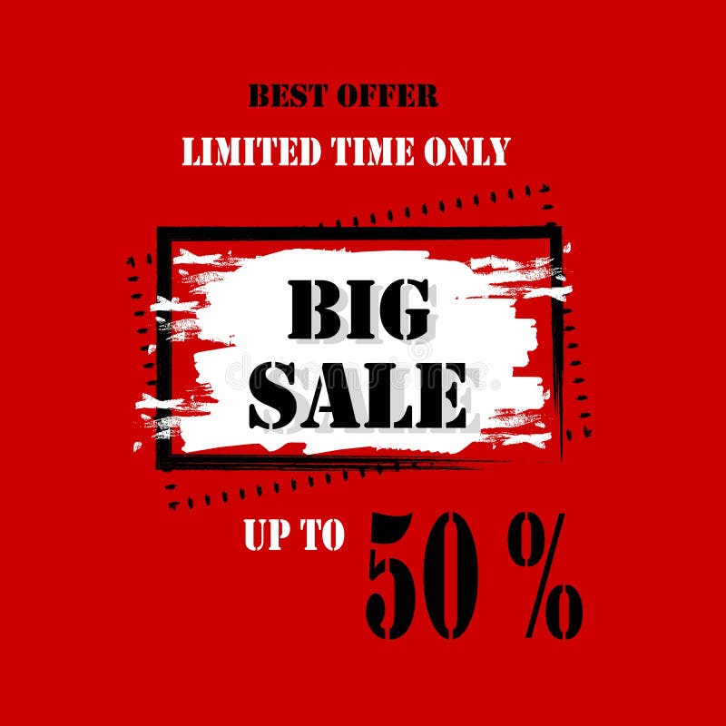 Big Sale Red Banner . Text about Discounts. Sign Price Offer for Sale ...