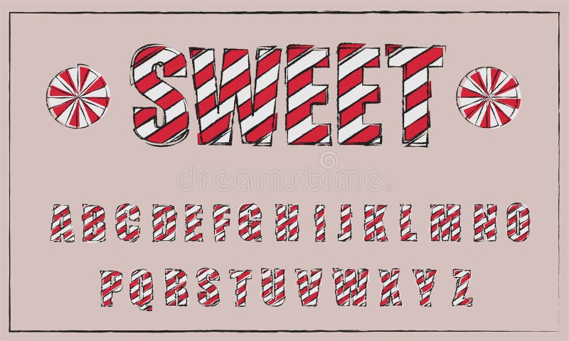 Modern Wide Stripe Font, Alphabet Candy Style. Large, Wide Letters ...