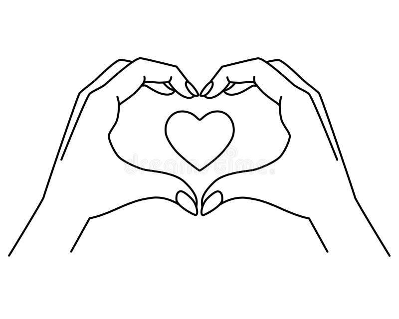 Hand Heart Coloring Pages Sketch Coloring Page