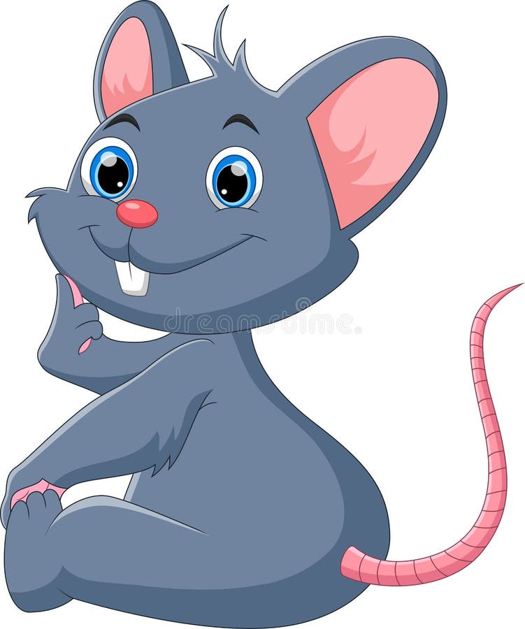 Cartoon Mouse Posing Sitting Stock Vector - Illustration of animal ...