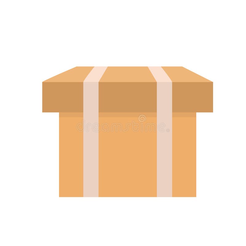 Cardboard box front view stock vector. Illustration of delivery - 217775117