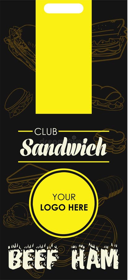 Label for Beef Ham Club Sandwich Stock Illustration - Illustration of ...