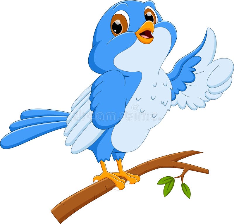 Cartoon bird thumbs up stock vector. Illustration of cheerful - 218204777