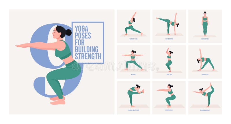 Yoga Poses for Building Strength. Young Woman Practicing Yoga Pose ...