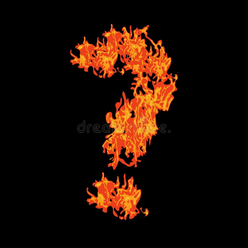 Question Mark Made of Flames - Vector Illustration Stock Vector ...