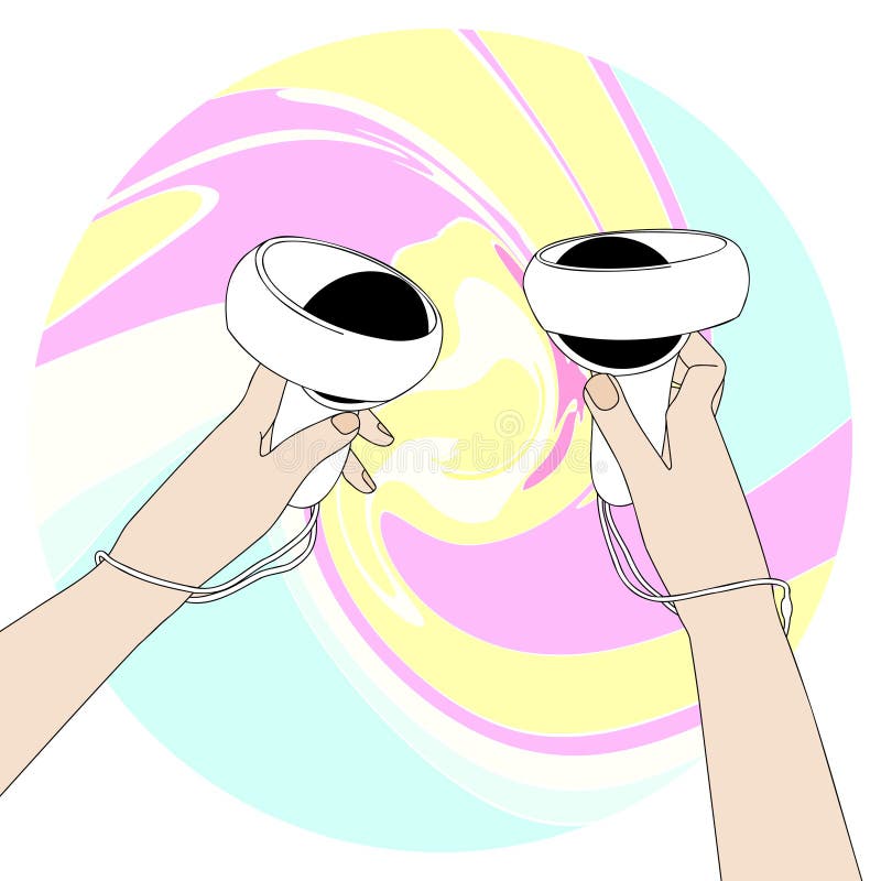Hands Holding VR Controller - Vector Illustration Stock Vector ...