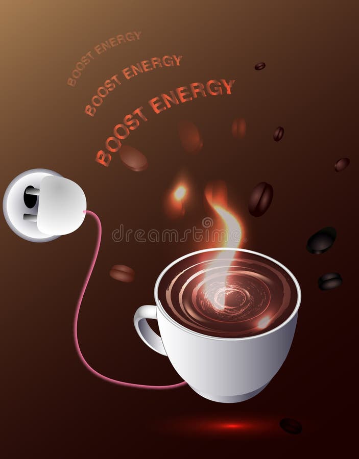 Poster - Metaphor Coffee Energy Stock Vector - Illustration of boost ...