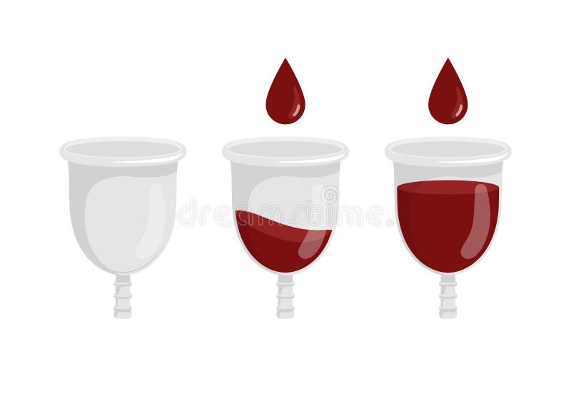 Menstrual cup with blood stock vector. Illustration of child - 218799952