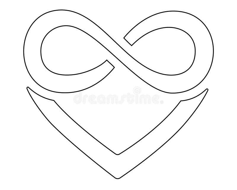 Infinity Sign with Three Hearts - Vector Silhouette Illustration for ...