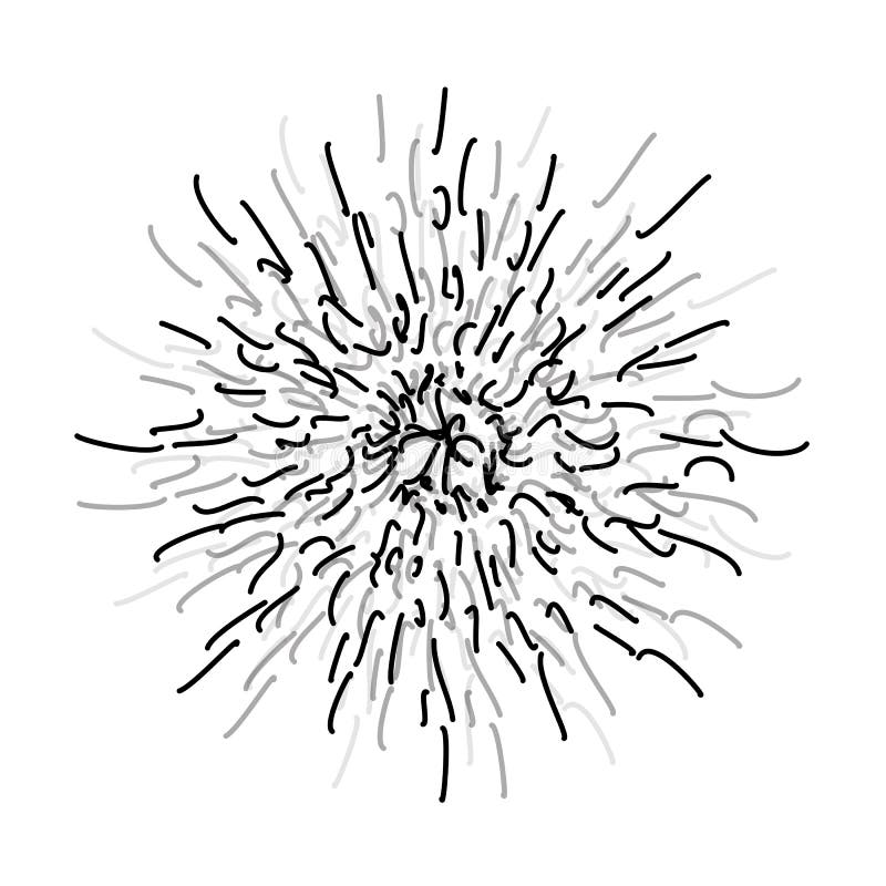 Explosion Effect of Random Radial Black Thin Lines on a White ...