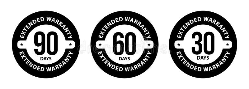 90 Days, 60 Days and 30 Days Extended Warranty Stock Vector ...