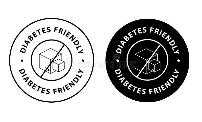 Diabetes Friendly Vector Icon Set Stock Vector - Illustration of sign ...