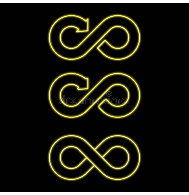 Set Infinity Symbols, Neon Arrow Icons, Pointers, Infinite Motion ...