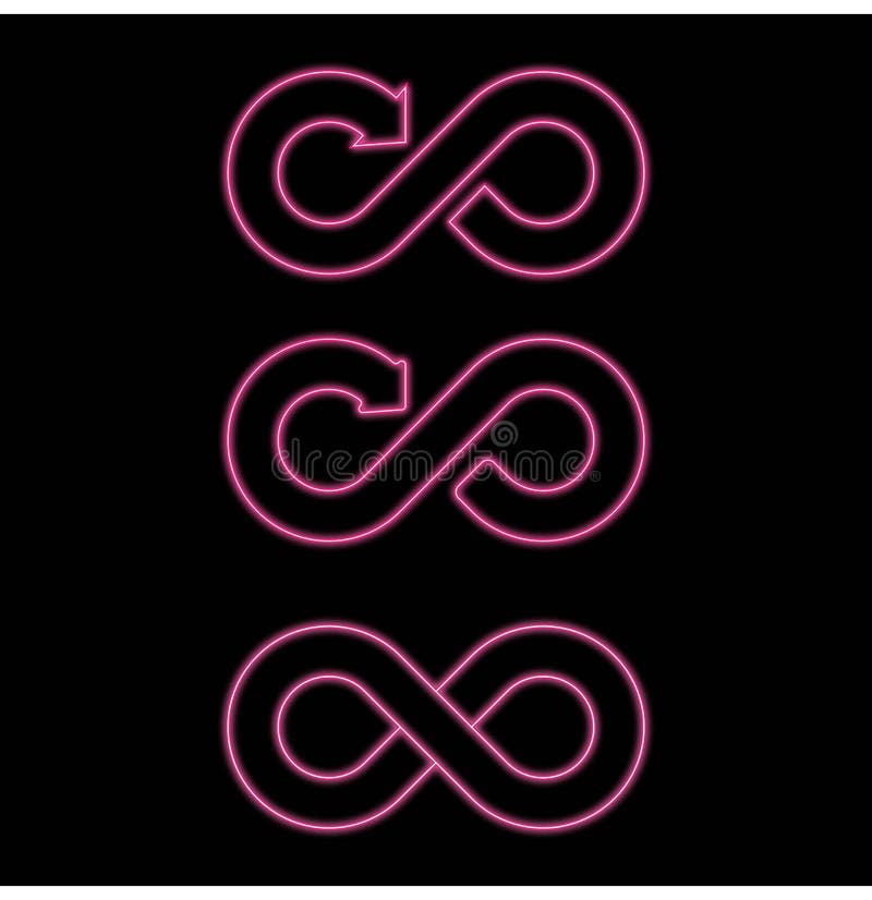 Set Infinity Symbols, Neon Arrow Icons, Pointers, Infinite Motion ...