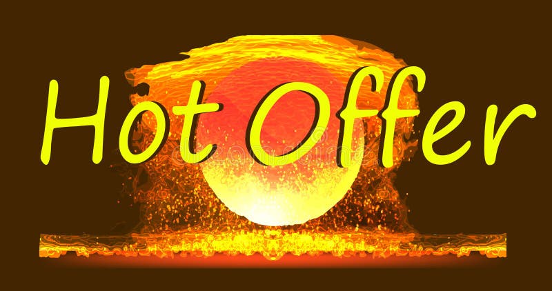 Burning Hot Offer Advertisement Fire Flame Banner. Stock Illustration ...