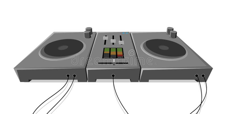 Cartoon Illustration of a Turntable Stock Vector - Illustration of ...