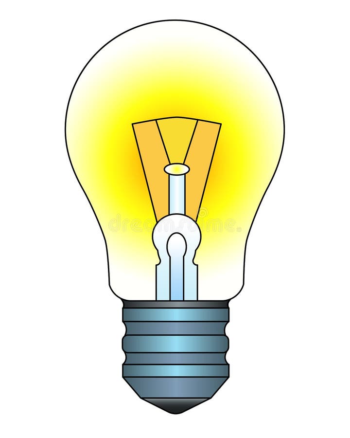 Light Bulb. Burning Incandescent Lamp - Vector Full Color Illustration ...