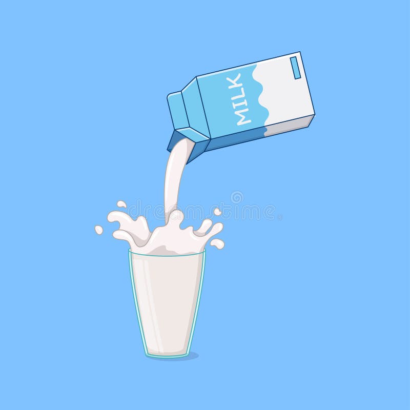 Milk Box is Poured into Glass Vector. Stock Vector - Illustration of ...