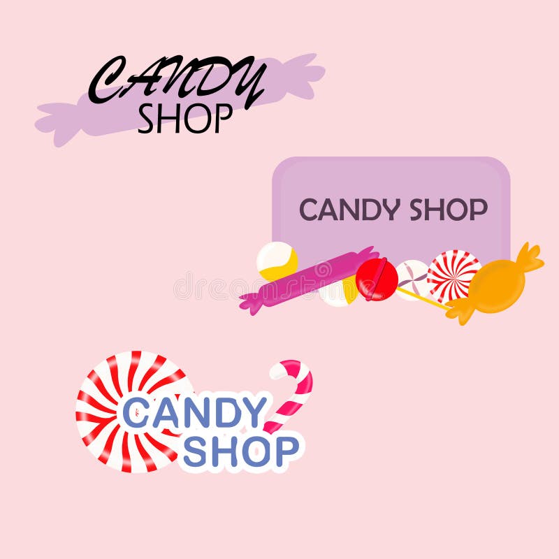 A Set of Logos. Banner Candy Store. Stock Vector - Illustration of ...