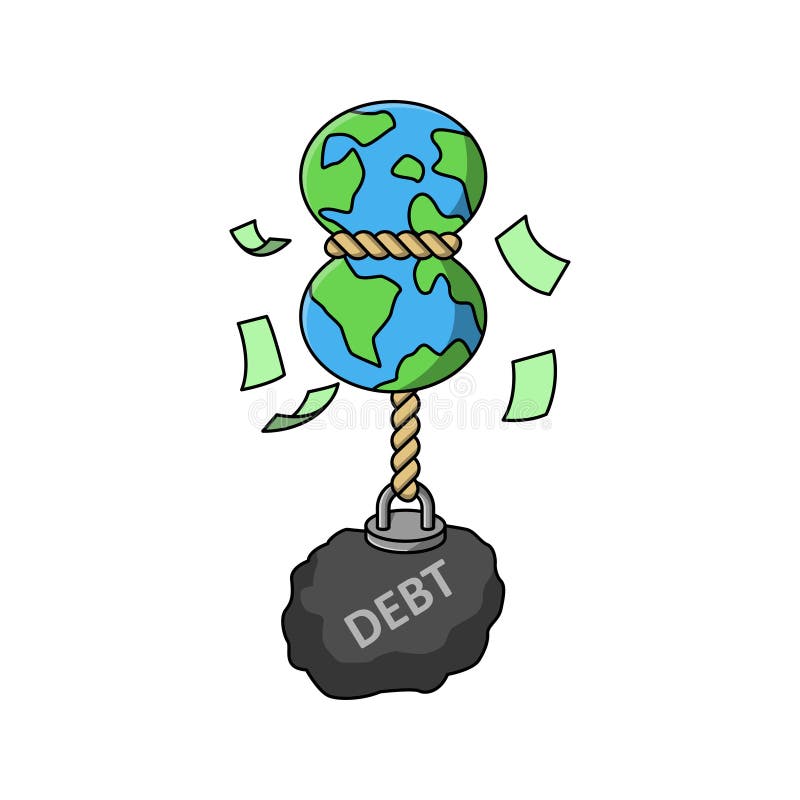 The world in debt stock vector. Illustration of business - 221057636