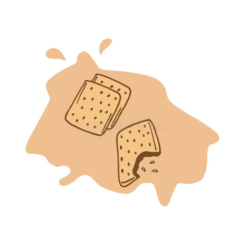 Healthy Snack, Chocolate Crackers Illustration. Brown Color Paint ...