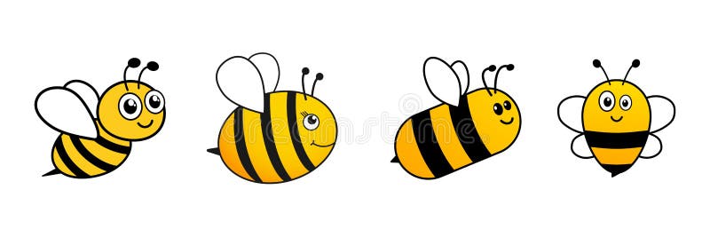 Group cartoon happy bees stock illustration. Illustration of insect ...