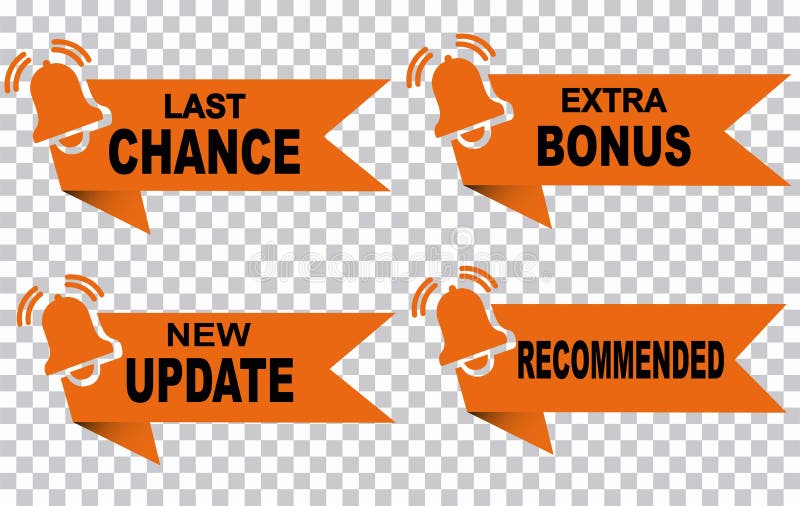 Online Web Buttons Notification Sticker Label Last Chance, Extra Bonus ...