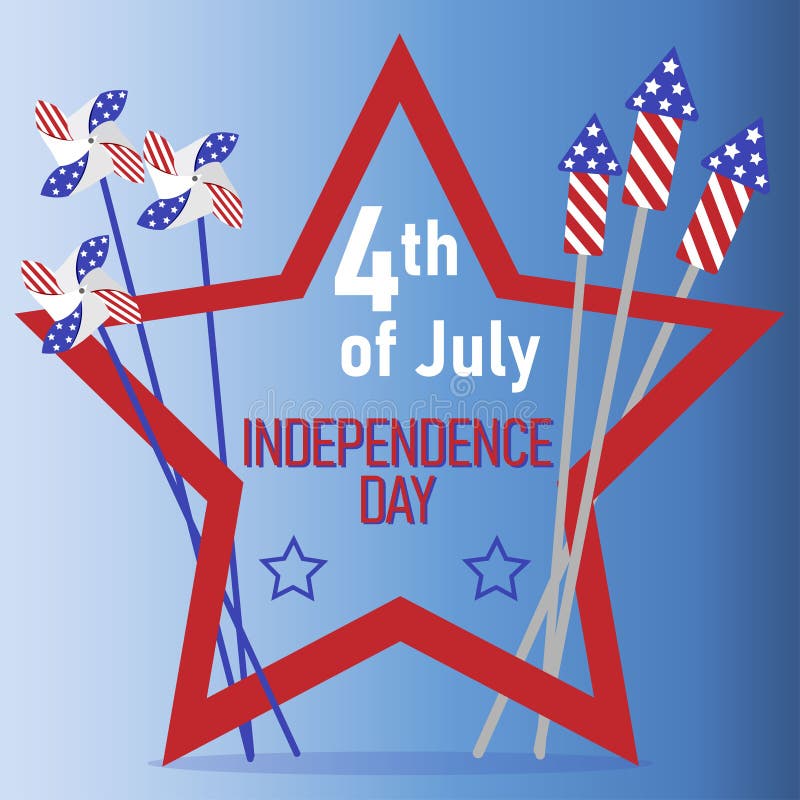 Independence Day with Red Star Stock Vector - Illustration of symbol ...