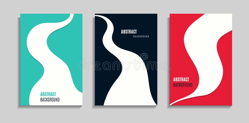 Set Minimal 3d Curve Shape Background Stock Vector - Illustration of ...