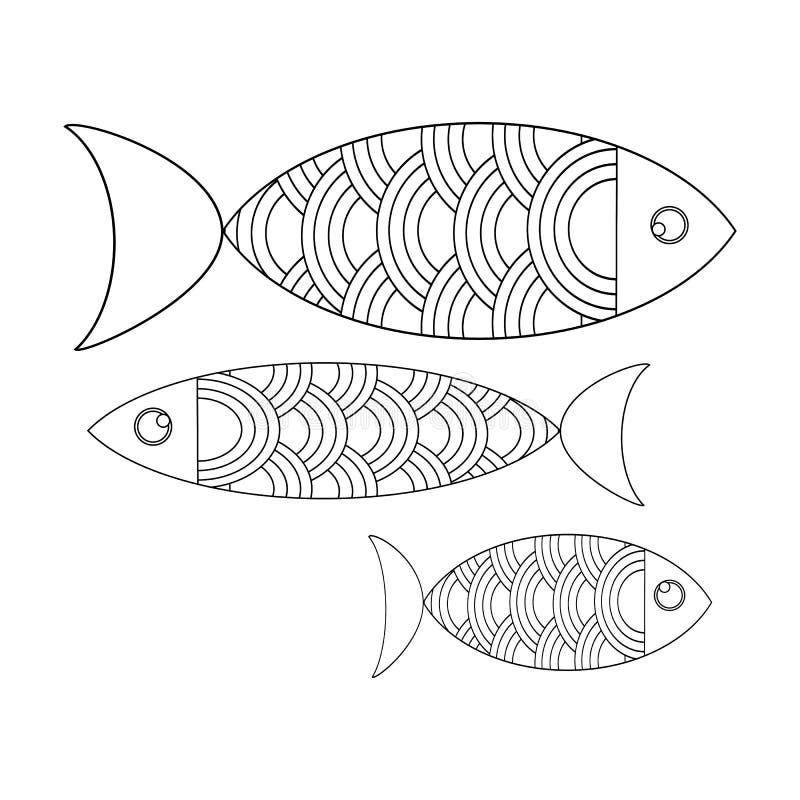 Cute Fish with Scales on a White Background. Stock Vector ...