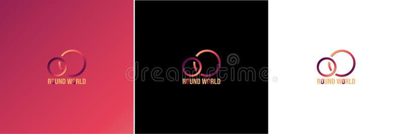 One logo in three colors stock vector. Illustration of abstraction ...