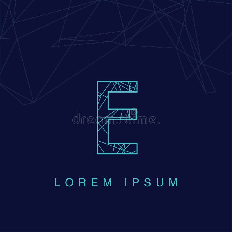 Letter E Logo, Online Font, Technology Font Stock Vector - Illustration ...