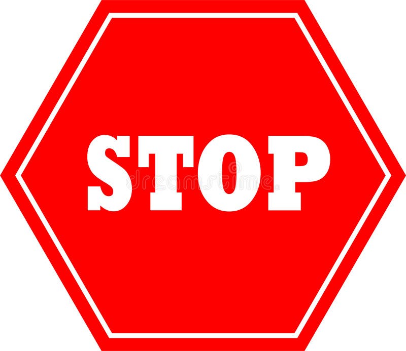 Stop Sign in Red Background Stock Vector - Illustration of road ...