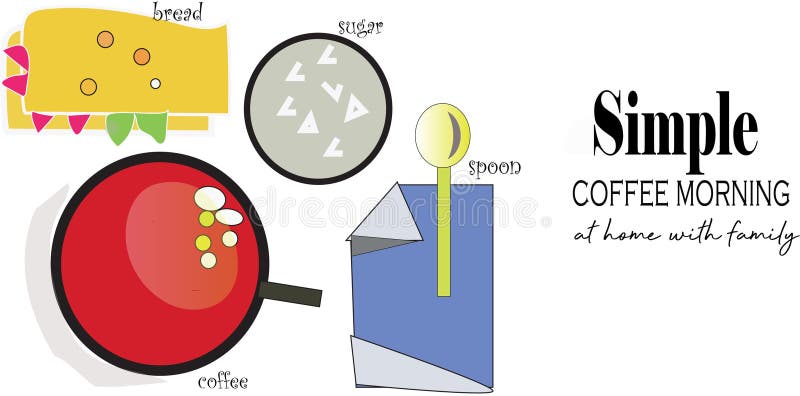 Coffee Morning at Home in Simple Illustration. Stock Illustration ...