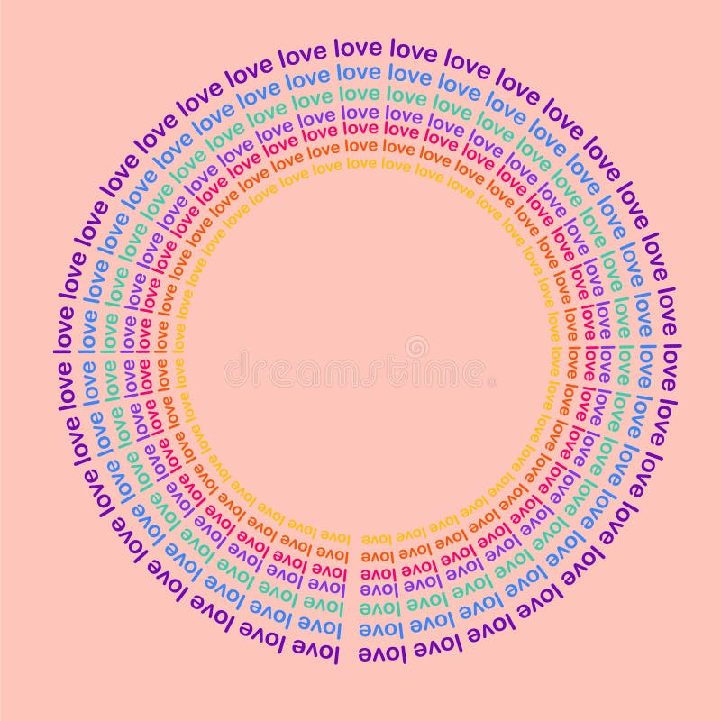 Love Inscription in a Circle Stock Illustration - Illustration of ...