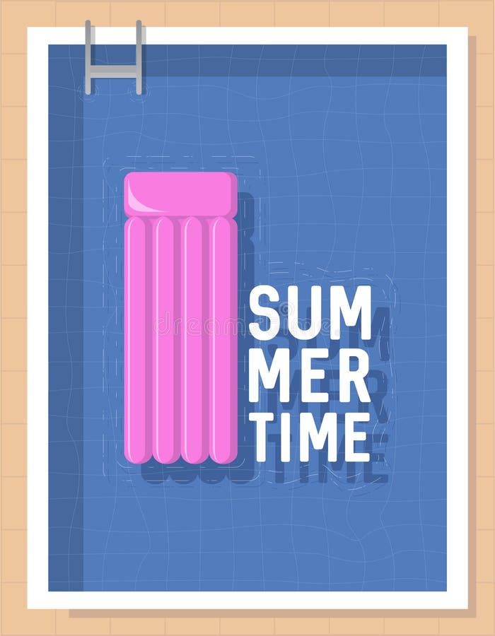 Illustration Vector Graphic of Summer Time Teks with Inflatable Float ...