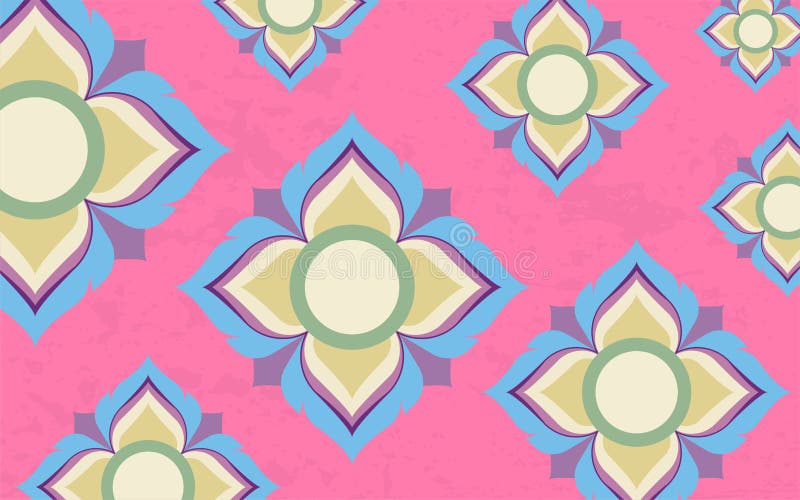 Thai Art Style, Backdrop Decorated with Thai Patterns Stock Vector ...