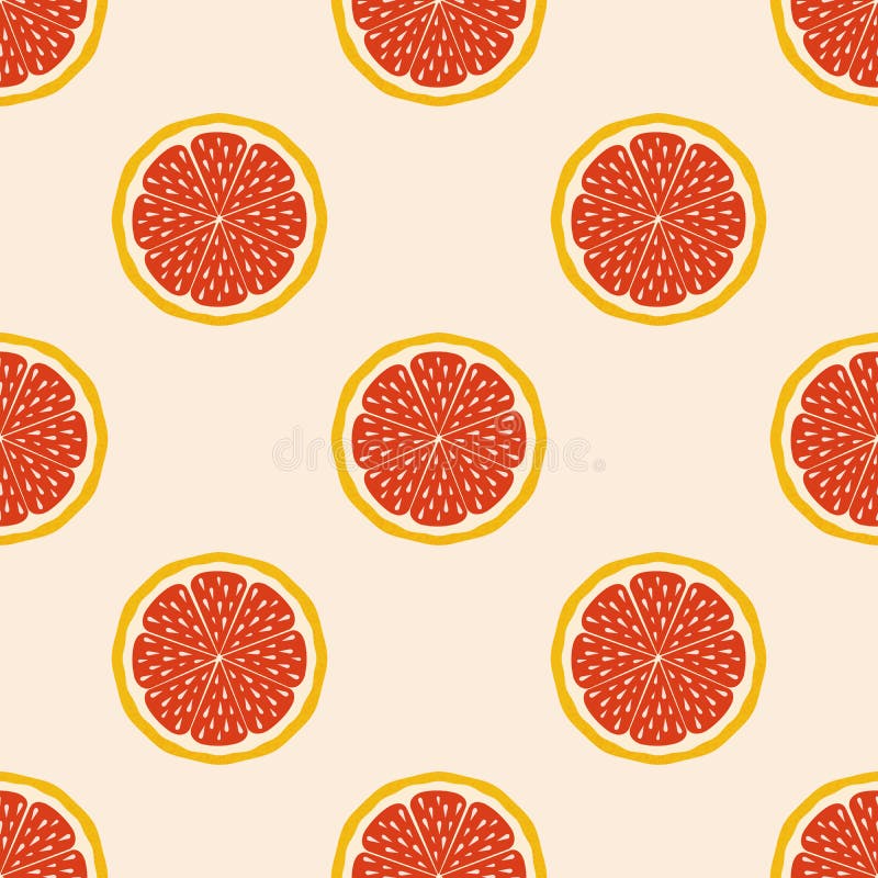 Sicilian Orange on a Cut. Grapefruit Wedges. Exotic Seamless Pattern ...