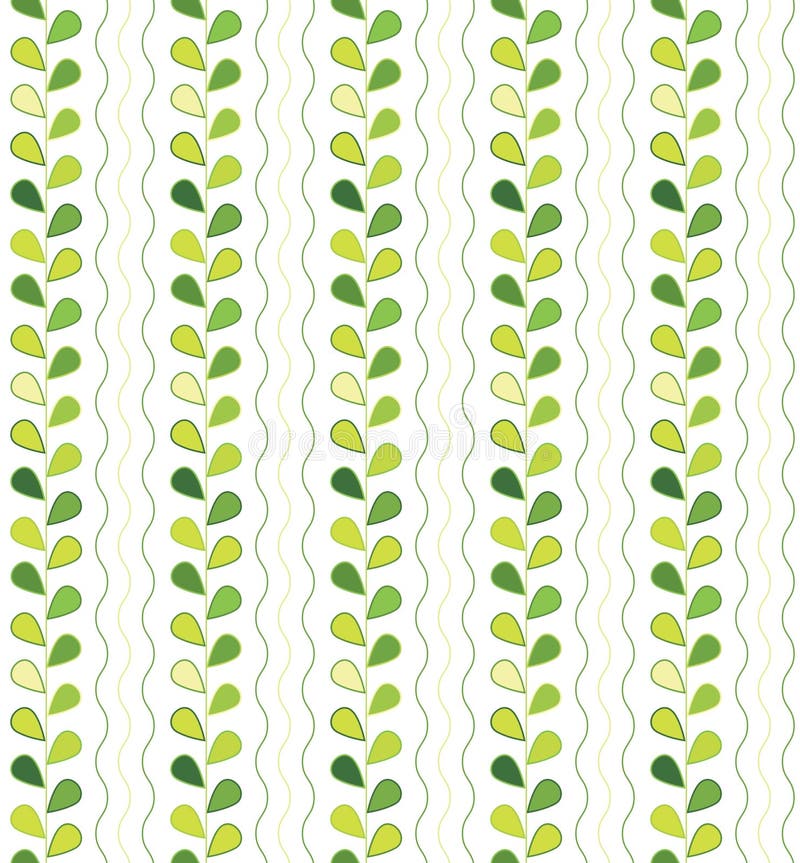 Seamless Pattern with Leaves Stock Vector - Illustration of wavy ...