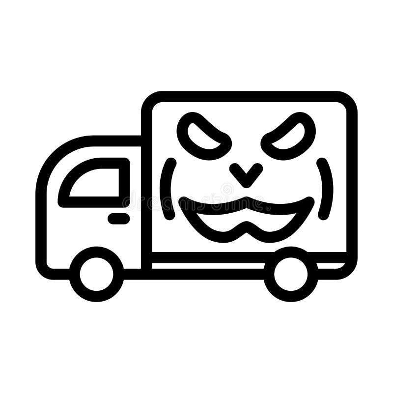 Ghost Box Car Icon Line Illustration, Helloween Day Stock Vector ...