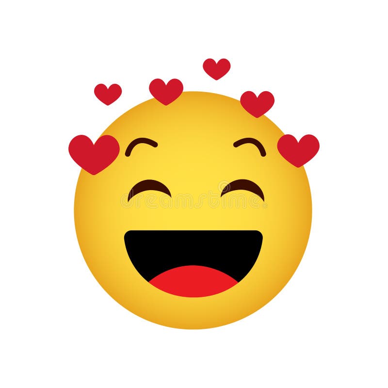 Love Emoticon with Hearts instead of Eyes Stock Illustration ...